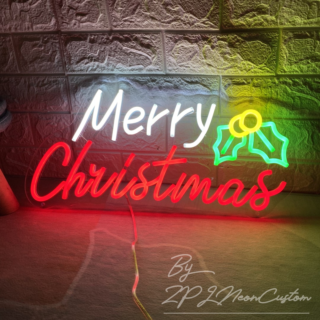 Merry Christmas Neon Sign Christmas Decor Custom Neon Sign Christmas ...