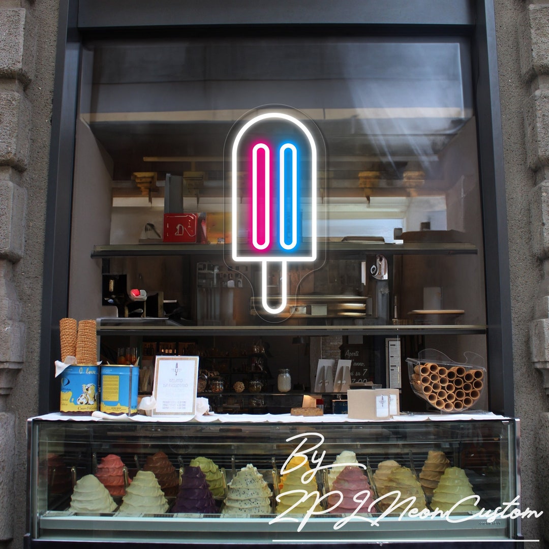 Popsicle Neon Sign Ice-lolly Ice Cream Bar Neon Sign Custom Neon Sign ...