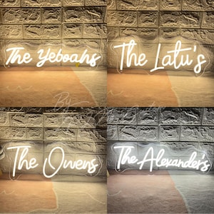 Custom Last Name Neon Sign Wedding Neon Sign Wedding Decor Family Name ...