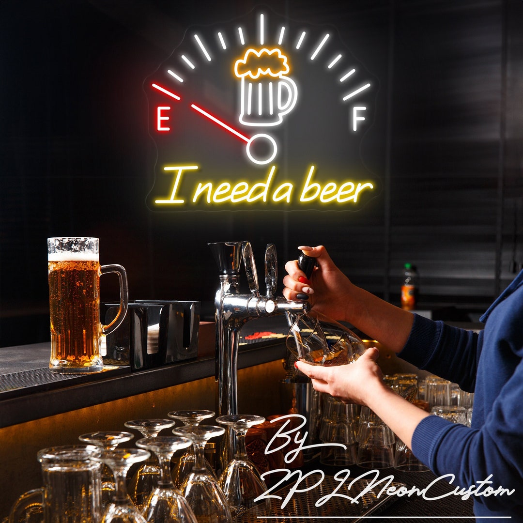 I Need A Beer Neon Sign Custom Bar Neon Sign Beer Led Light Tavern Club ...