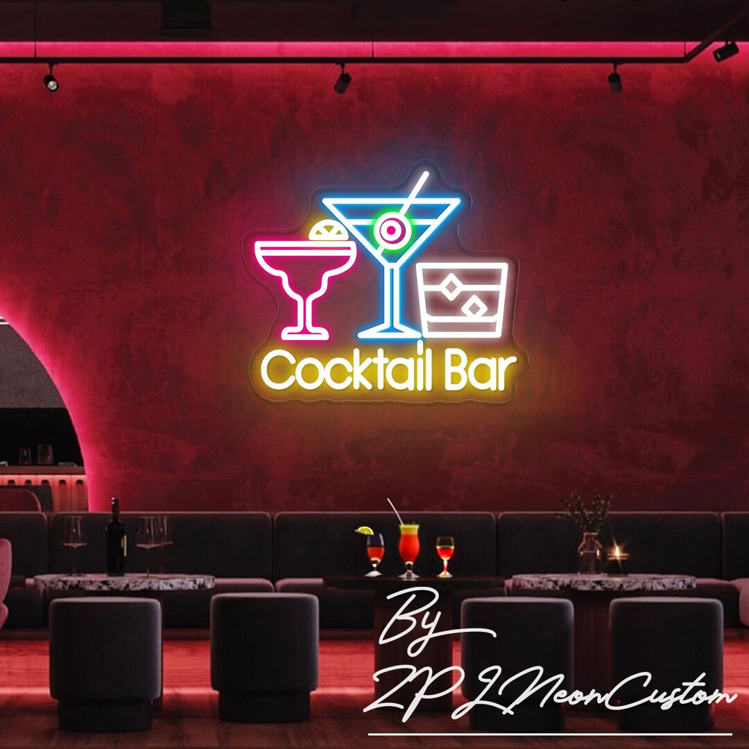 Cocktail Bar Neon Sign, Custom Bar Decor, Personalized Gift - Etsy
