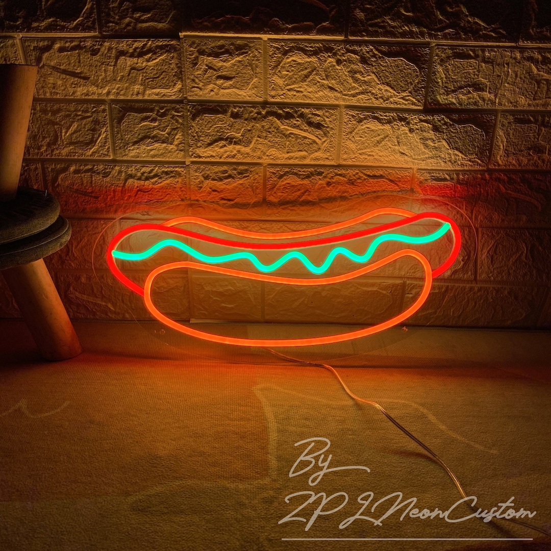 Hot Dog Neon Sign Custom Food Neon Sign Bar Decor Neon Light Shop ...