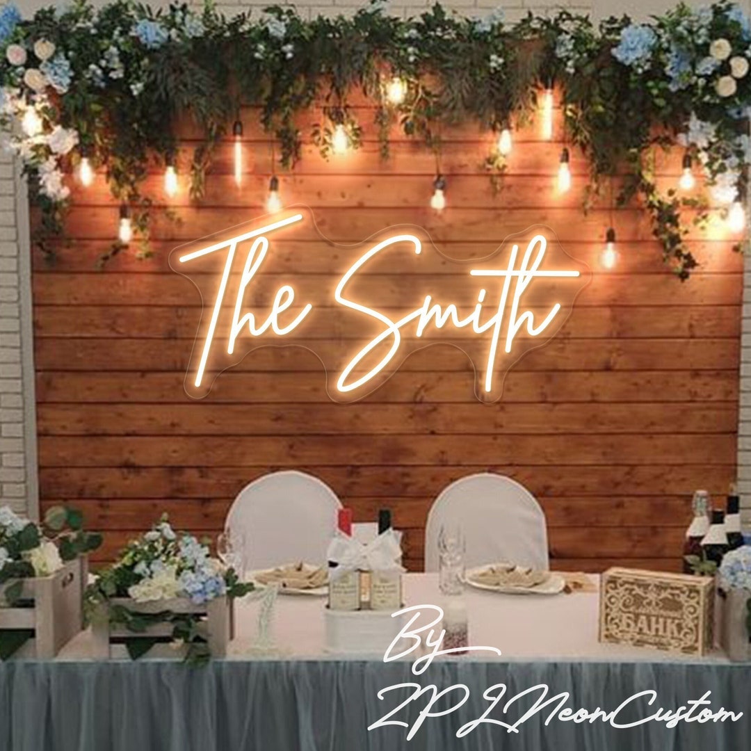 Custom Wedding Neon Sign Last Name Neon Sign Wedding Decor Wedding Led ...