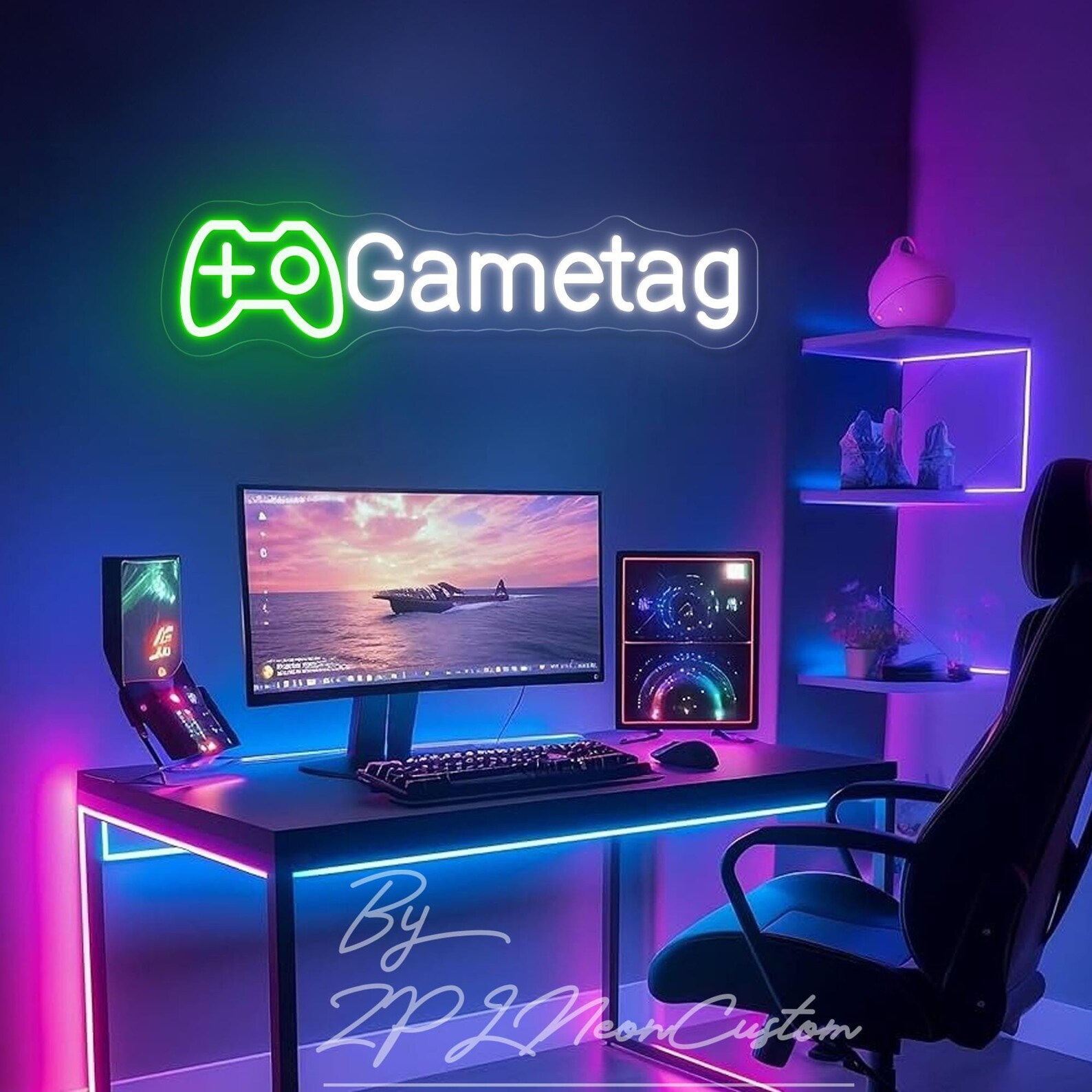 Custom Gamer Tag Neon Sign, Personalized Game Room Decor - Etsy