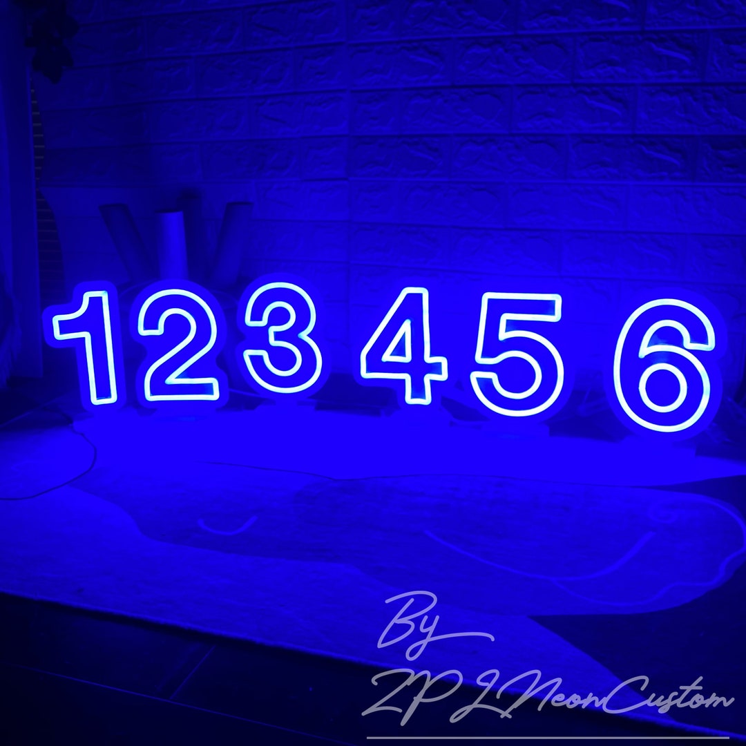 Number Neon Sign Table Wedding Neon Sign 9.5 Height USB Led Light for ...