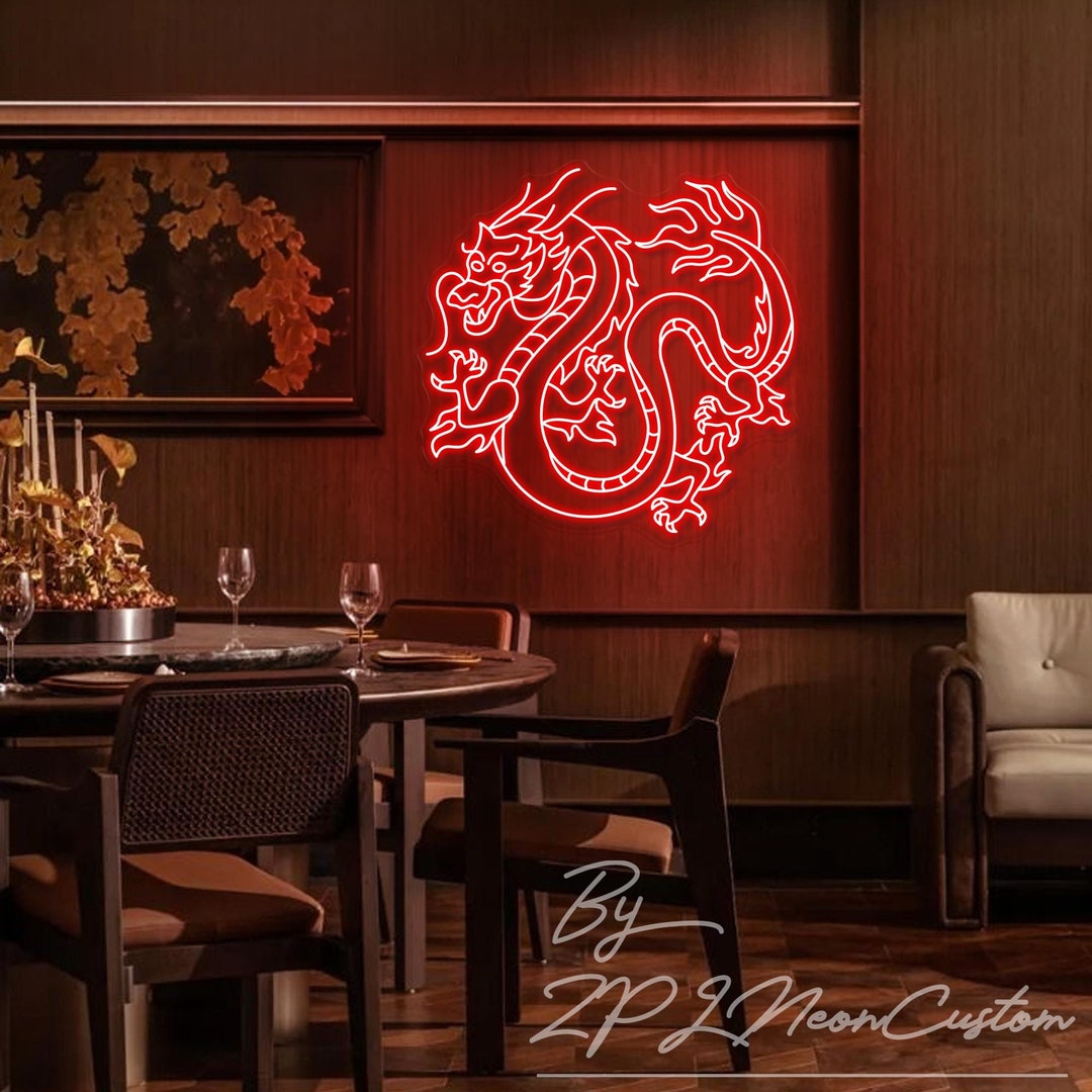 Dragon Neon Sign Loong Led Light Dragon Custom Neon Sign Bedroom Home ...