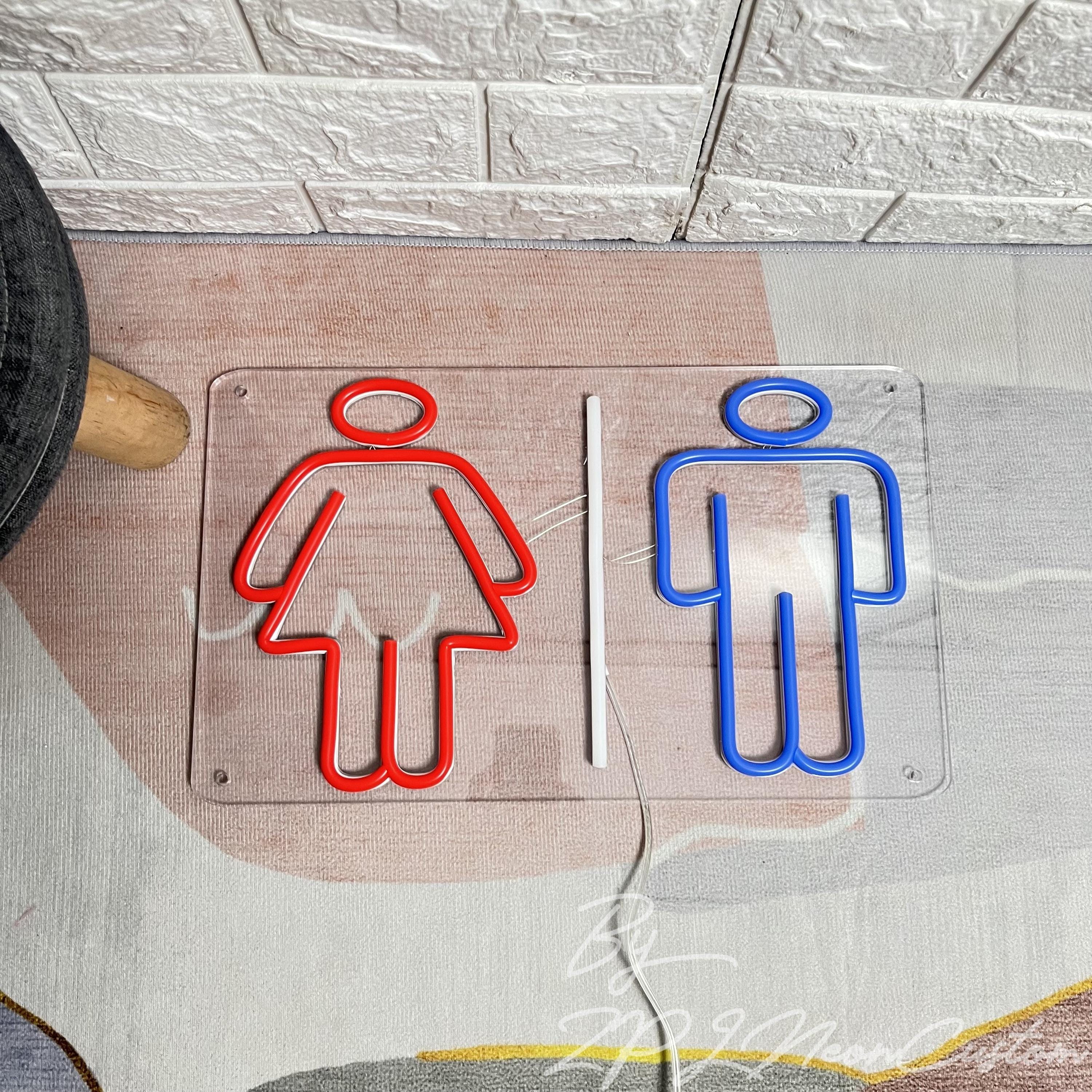 WC Neon Sign: Restroom LED Decor - Etsy
