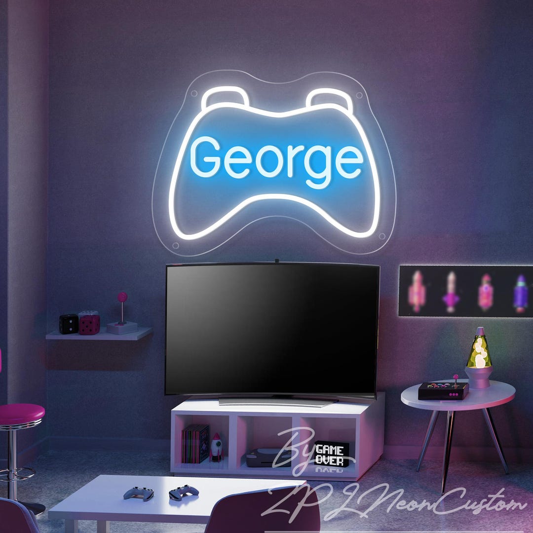 Custom Name Neon Sign Game Controller Neon Sign Game Controller With ...