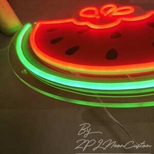 Watermelon Neon Sign: Custom LED Acrylic Fruit Decor - Etsy