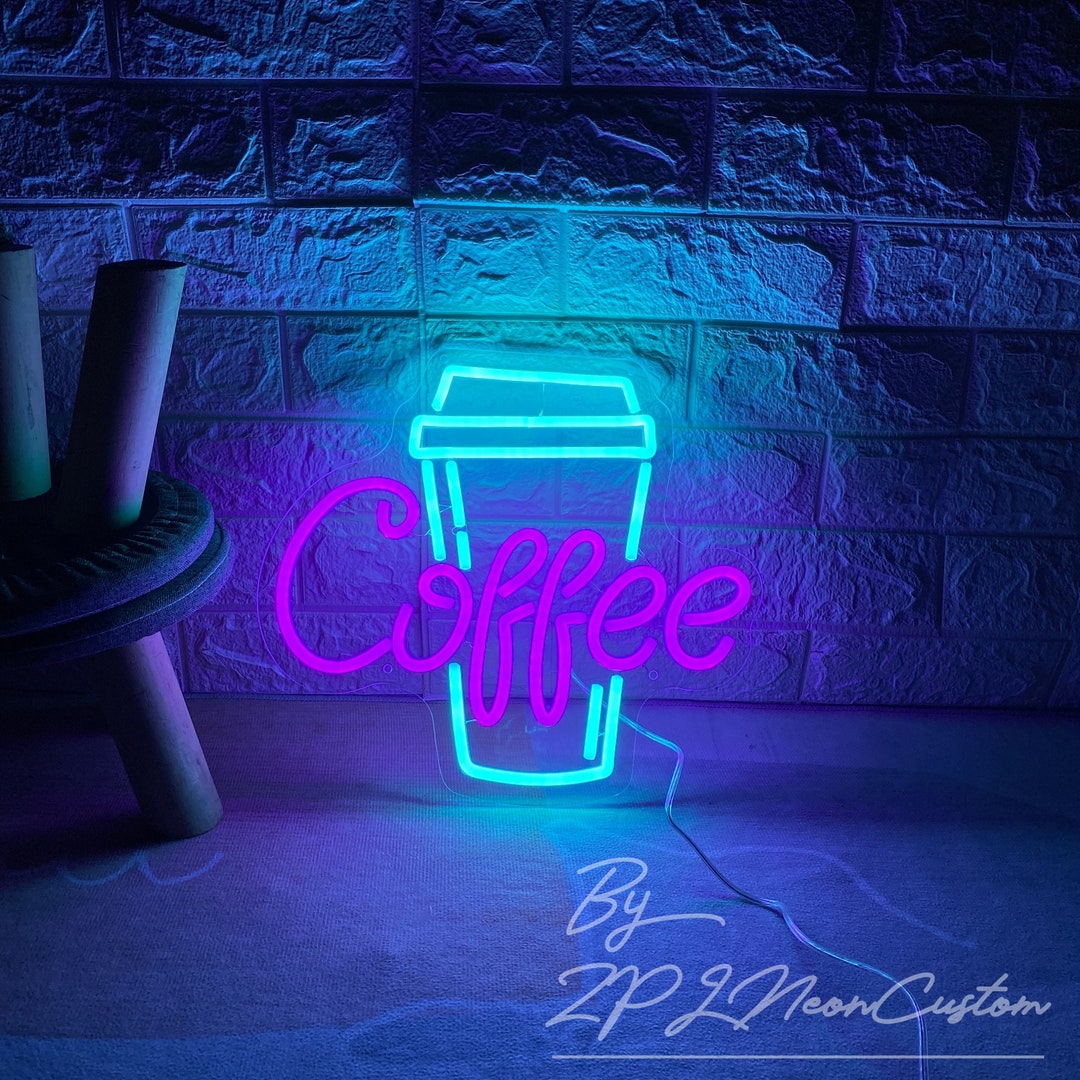 Coffee Neon Sign Custom Neon Sign Latte Neon Sign Cafe Bar Decor Coffee ...