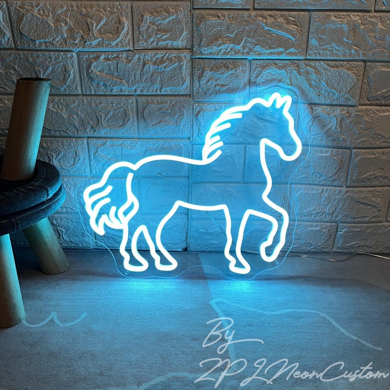 Custom Horse Neon Sign: Colorful LED Wall Decor - Etsy