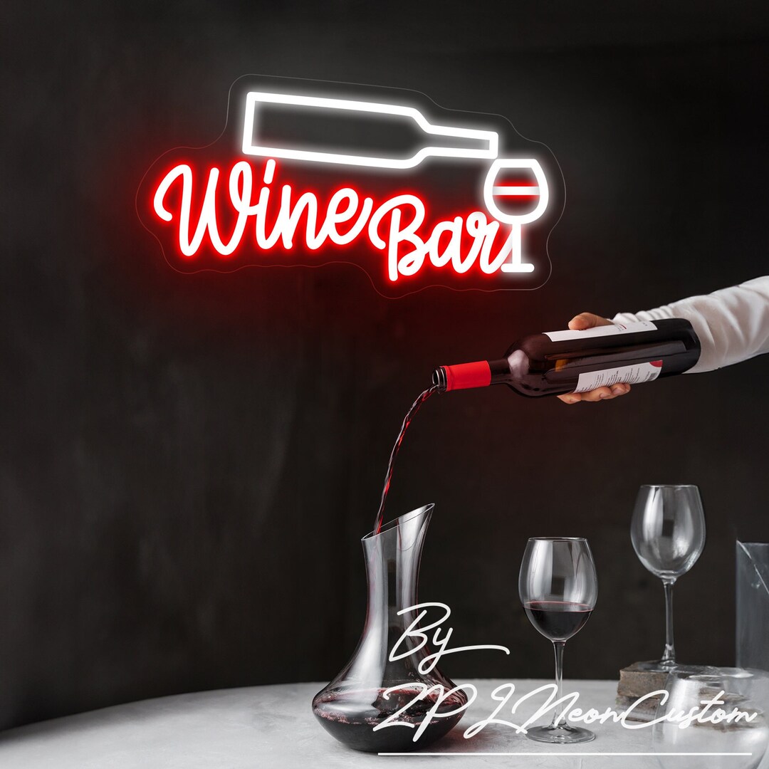 Wine Bar Neon Sign Custom Bar Lounge Neon Sign Led Light Home Bar Wall ...