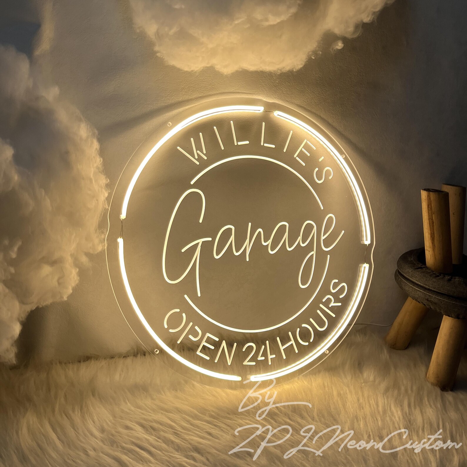Custom Dad's Garage Neon Sign: 24 Hour Open LED Garage Decor - Etsy
