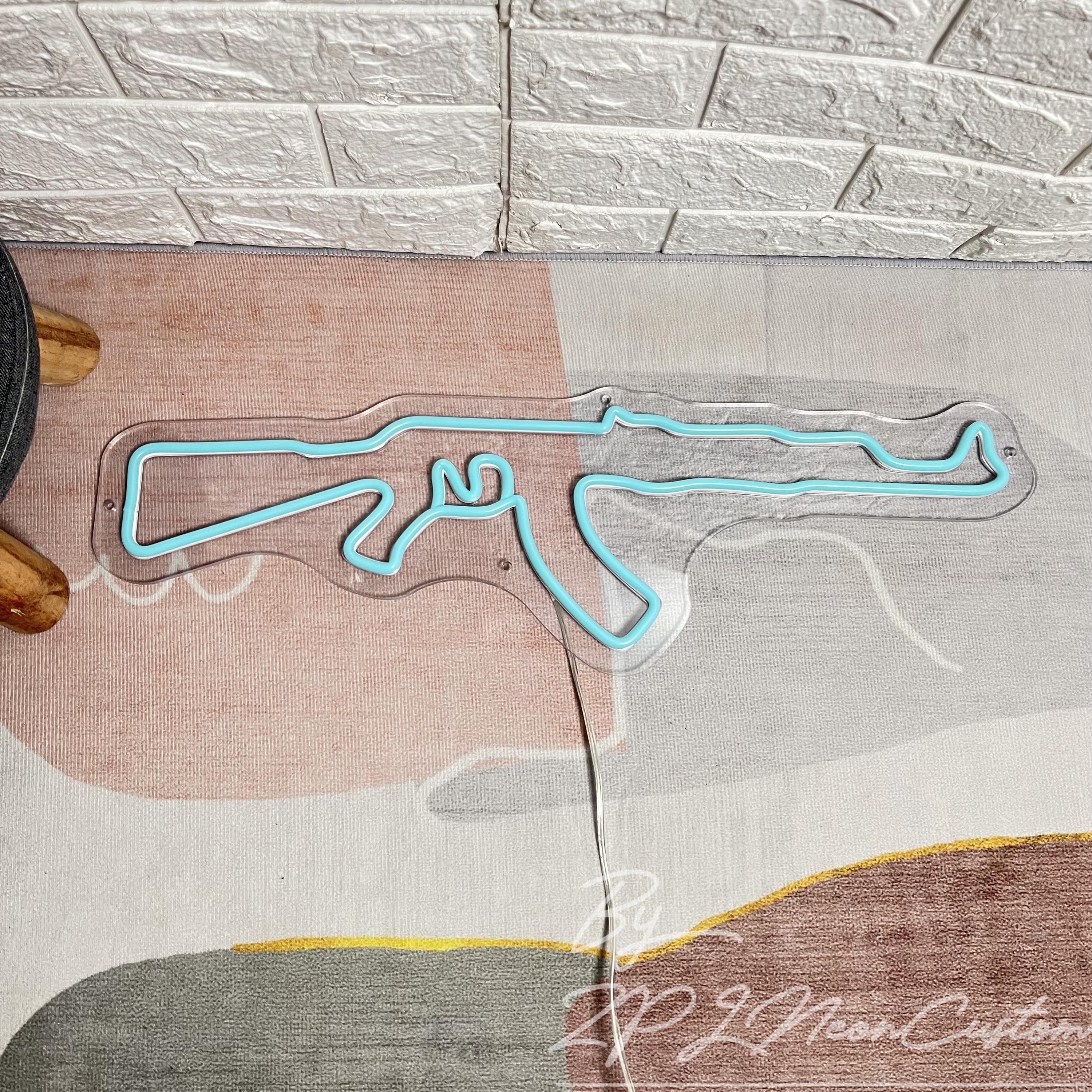 Gun Neon Sign Custom Toy Neon Sign Gun Led Neon Light Game Room Wall ...