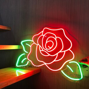 Custom Rose Neon Sign, Plants LED Light – Home, Shop Decor - Etsy