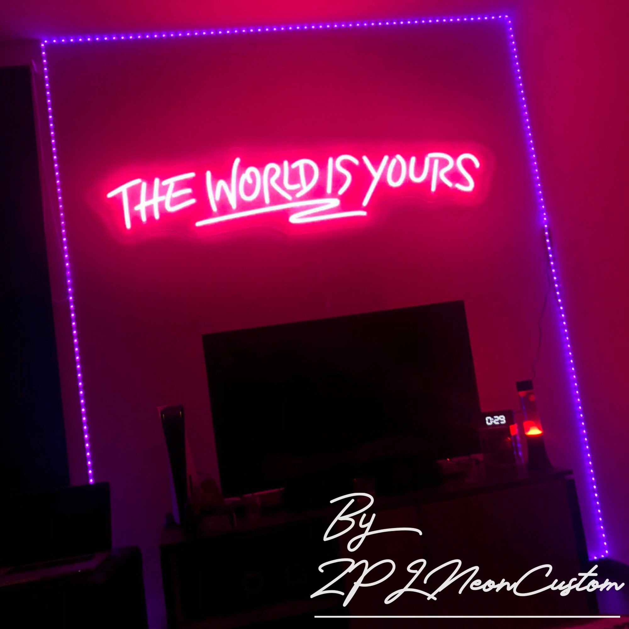 The World is Yours Custom Neon Sign, Bar Decor - Etsy