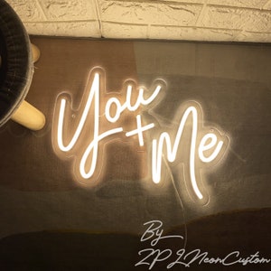 You + Me Neon Sign Custom Neon Sign Wedding Led Light Home Wall ...
