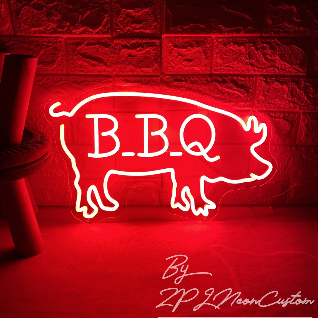 BBQ Neon Sign Custom Neon Sign American Barbecue Steak Led Light Home ...