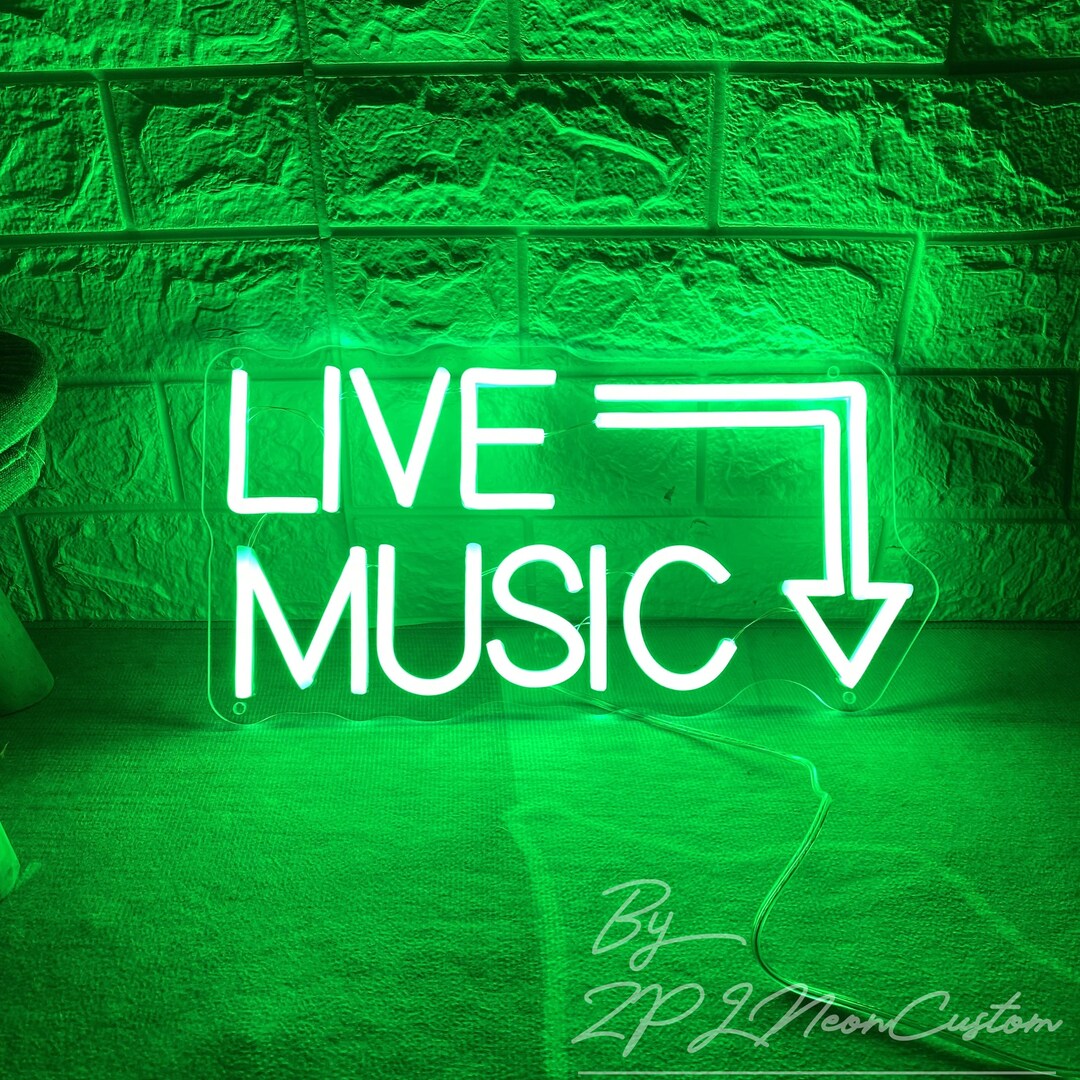 Live Music Neon Sign Custom Neon Sign Music Bar Led Sign Neon Bar Sign ...