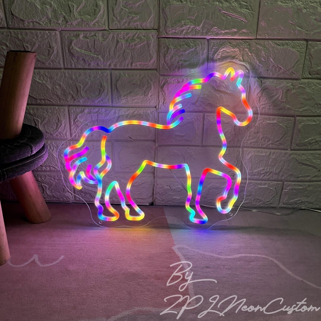 Horse Neon Sign Custom Animal Neon Sign Horse Led Neon Light Colorful ...