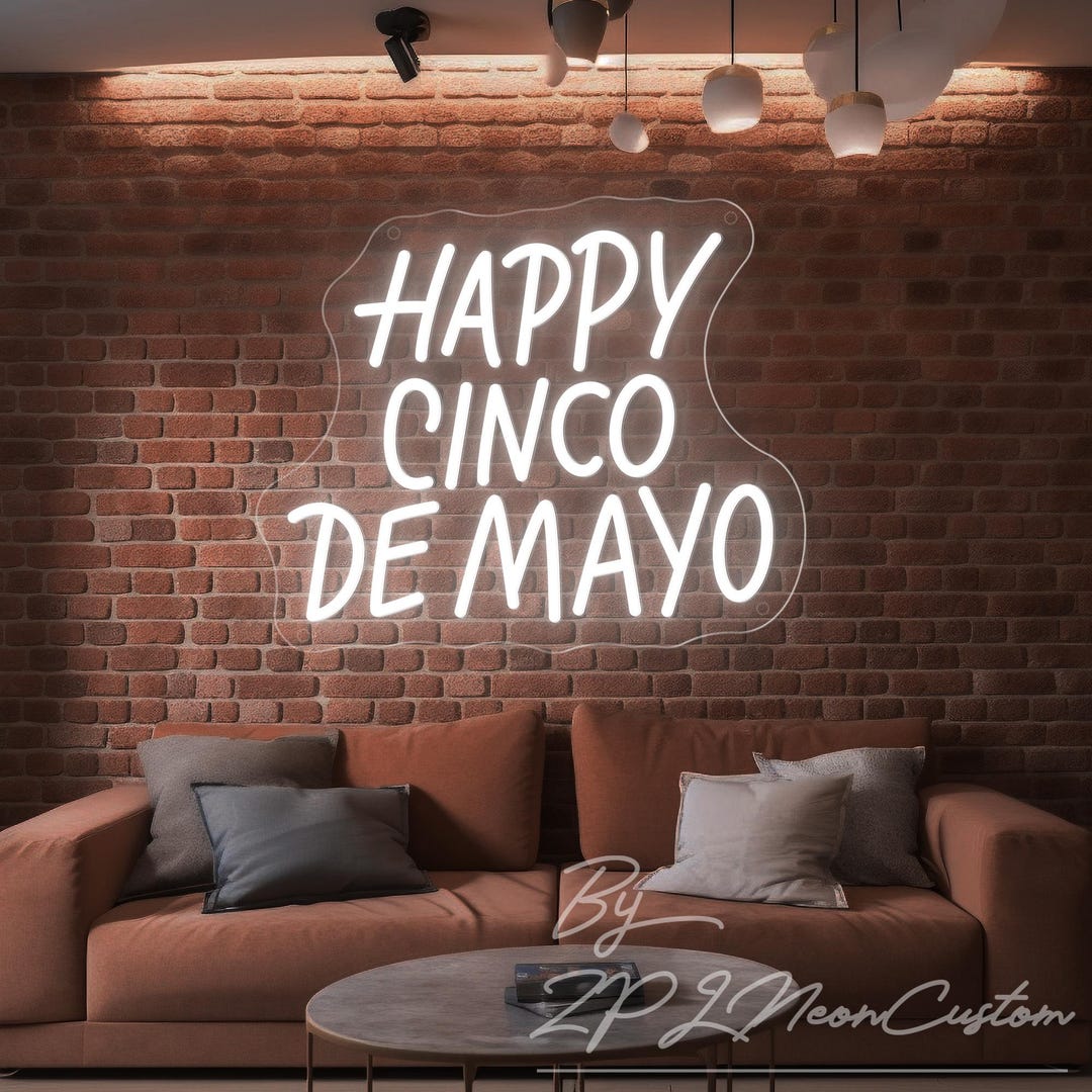 Happy Cinco De Mayo Neon Sign Mexican Festivals Neon Light Custom Led ...