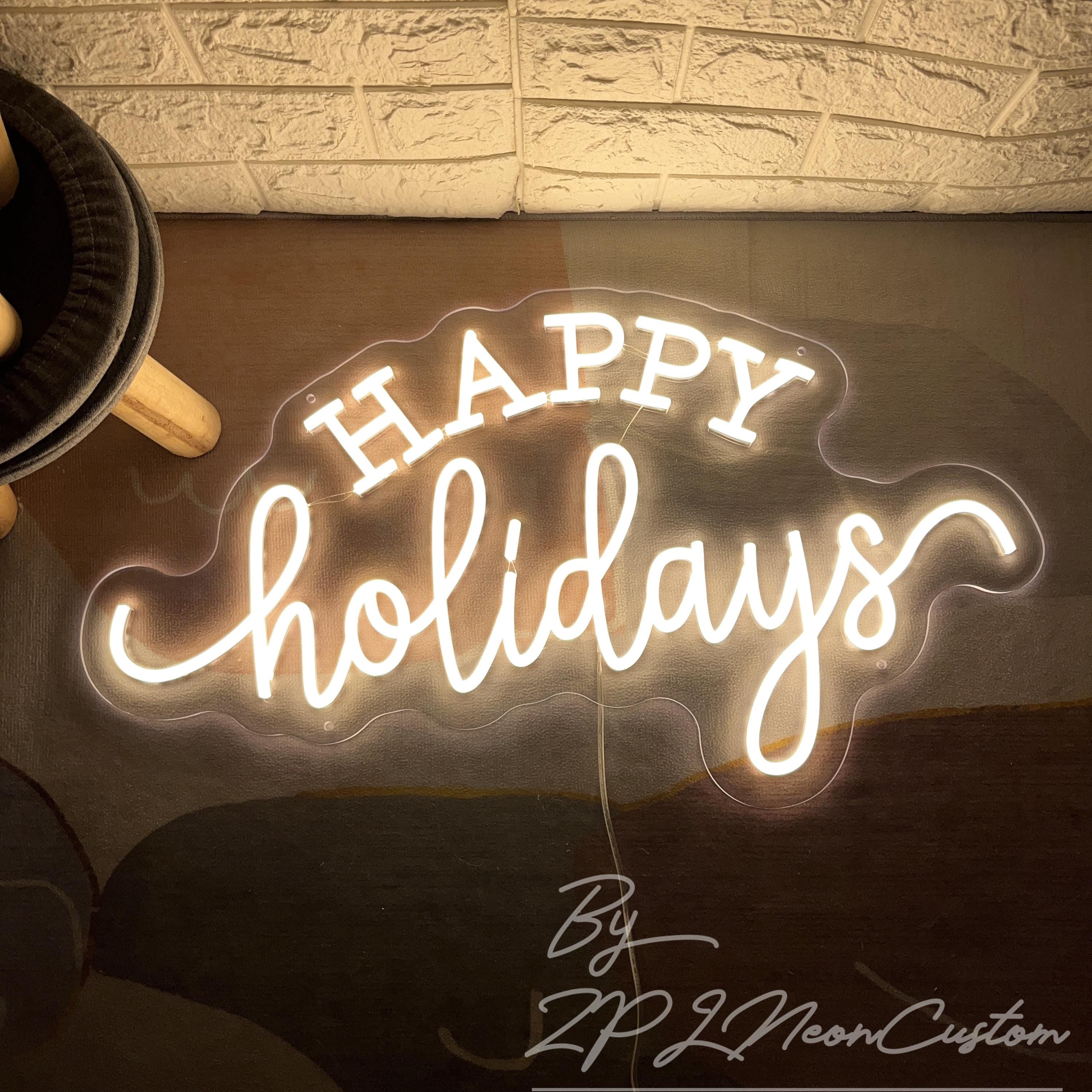 Happy Holidays Neon Sign, Custom LED Holiday Decor - Etsy