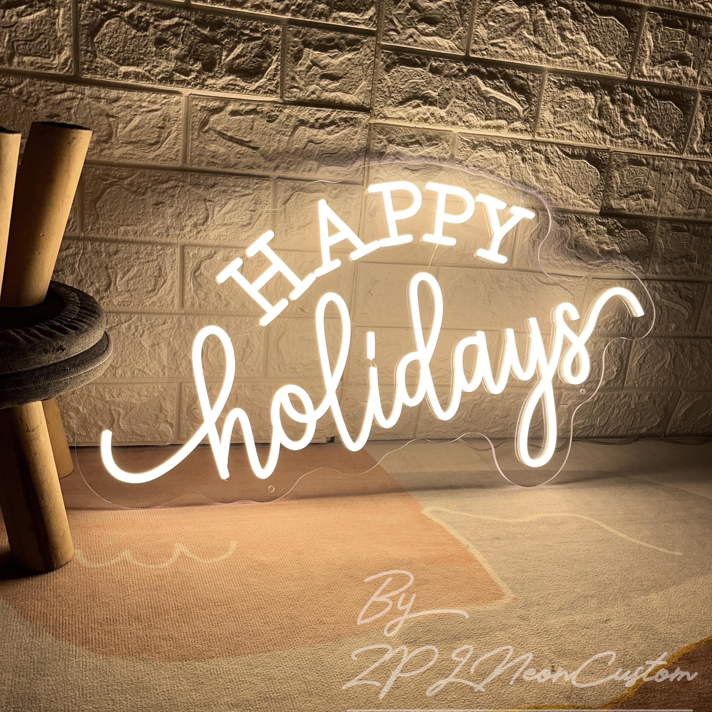 Happy Holidays Neon Sign, Custom LED Holiday Decor - Etsy