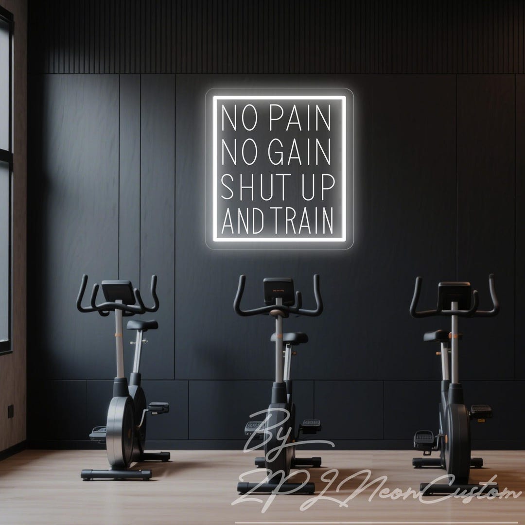 No Pain No Gain Neon Sign: Gym Decor, Home Wall Art - Etsy