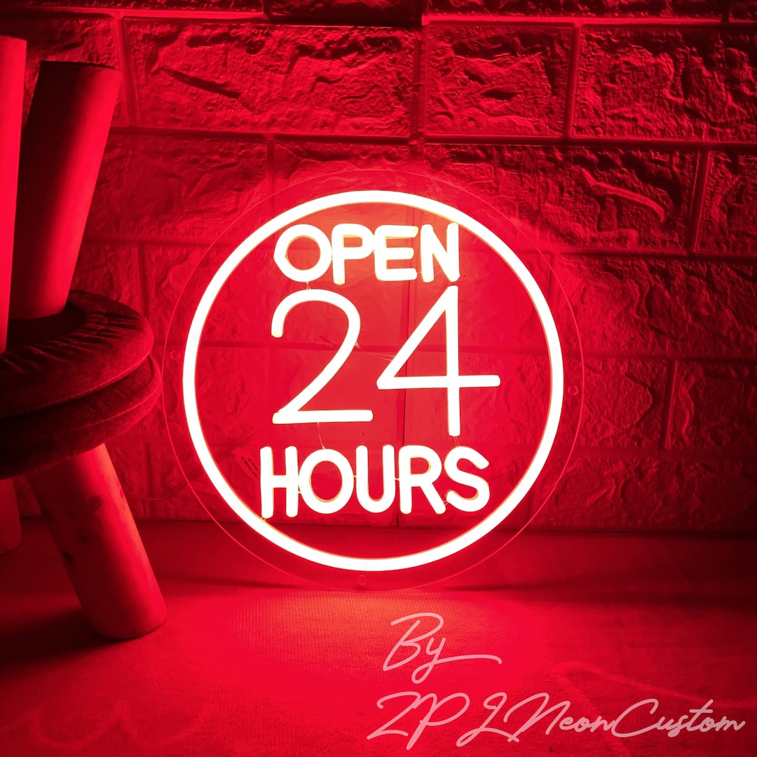 Open 24 Hours Neon Sign Custom Neon Sign Led Light Bar Neon Sign ...