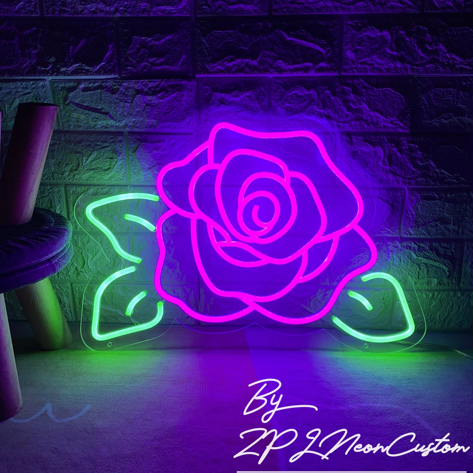 Custom Rose Neon Sign, Plants LED Light – Home, Shop Decor - Etsy