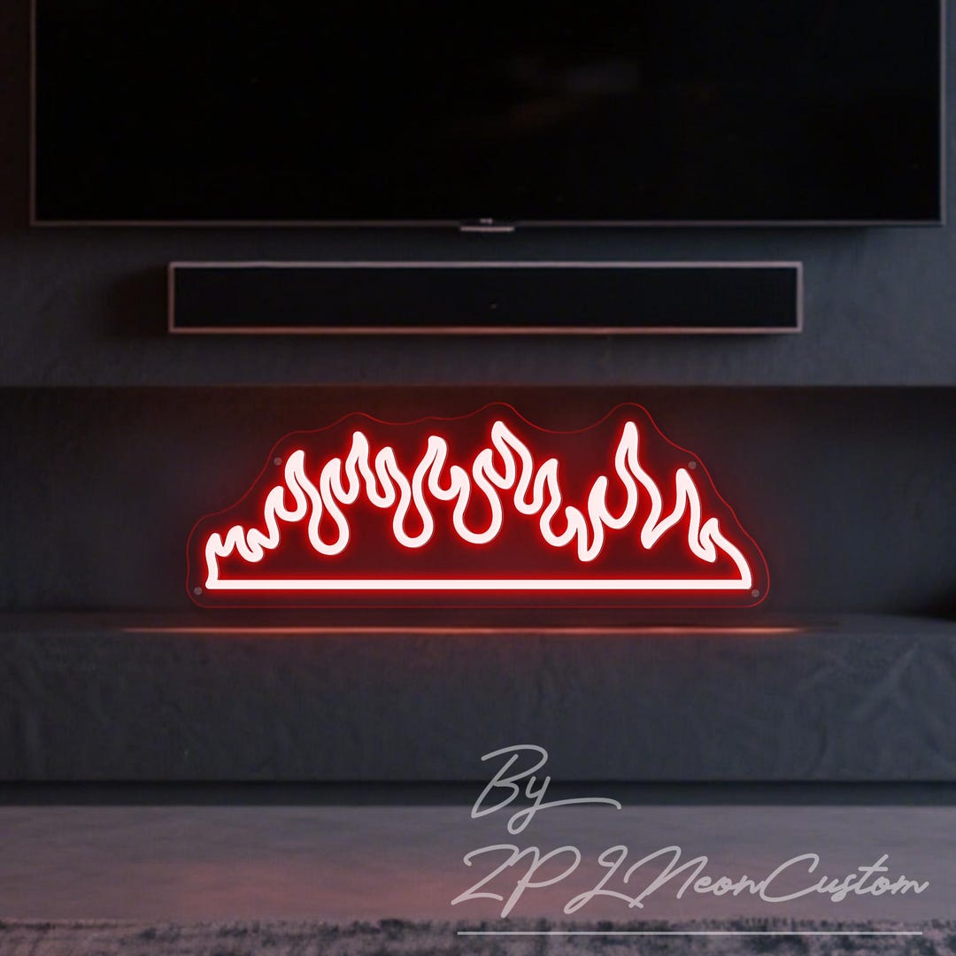 Fire Neon Sign Custom Neon Signs Fire Led Neon Light Fire Wall Art ...