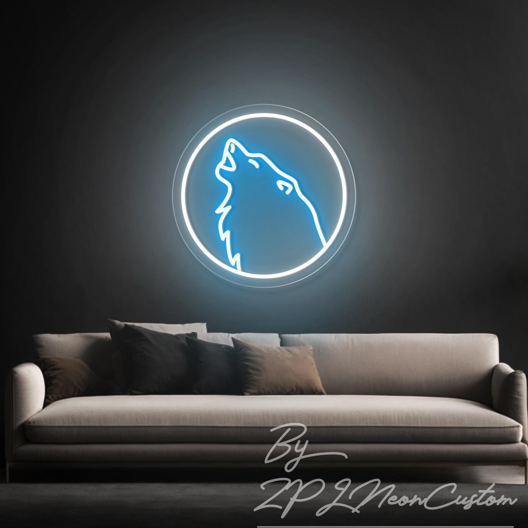 Custom Wolf Neon Sign: Howling Animal LED Wall Decor - Etsy