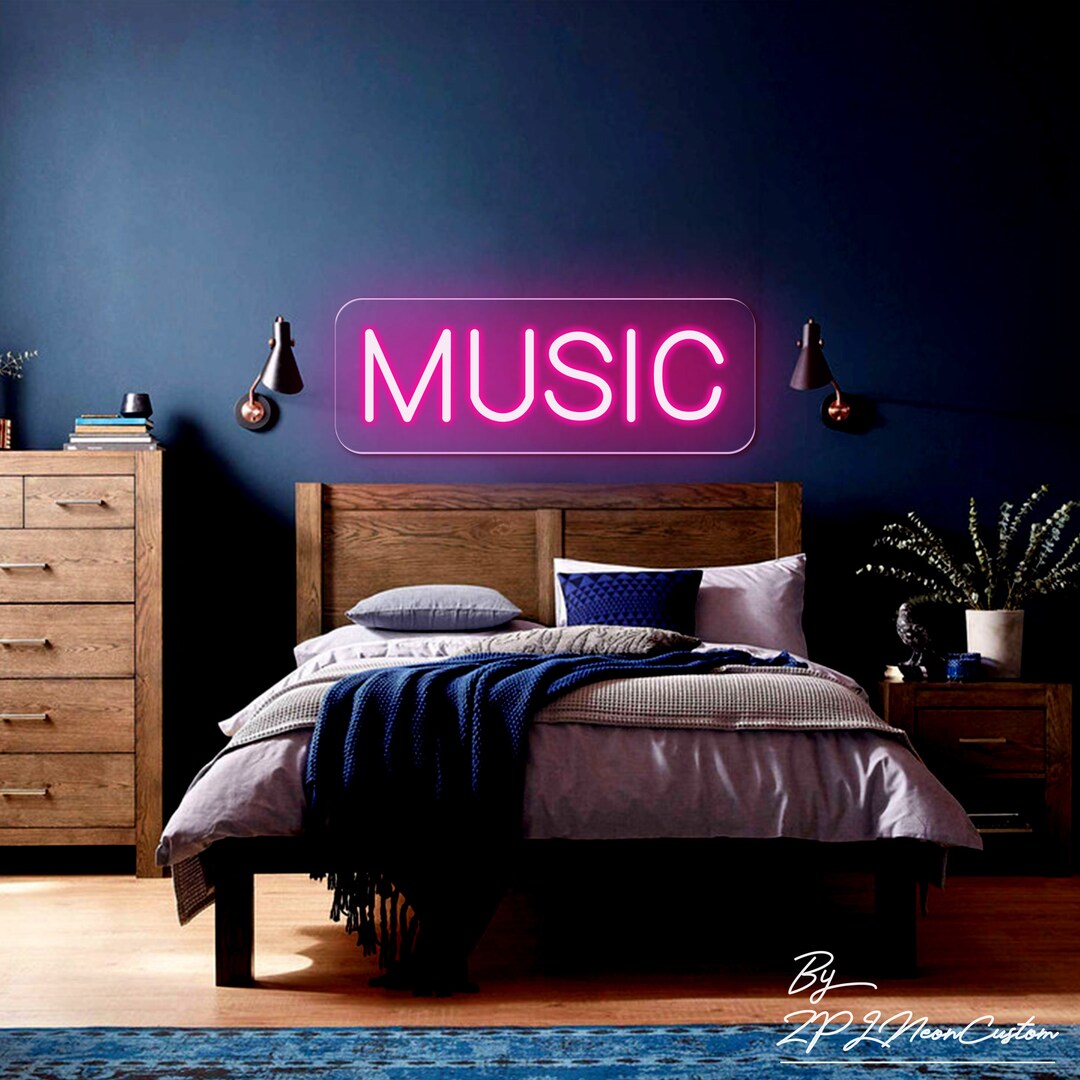 Music Neon Sign Custom Neon Sign Music Studio Office Art Decor Led ...