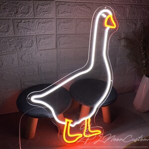 Goose Neon Sign Succinct Cute Small Animal Custom Neon Sign Gift for ...