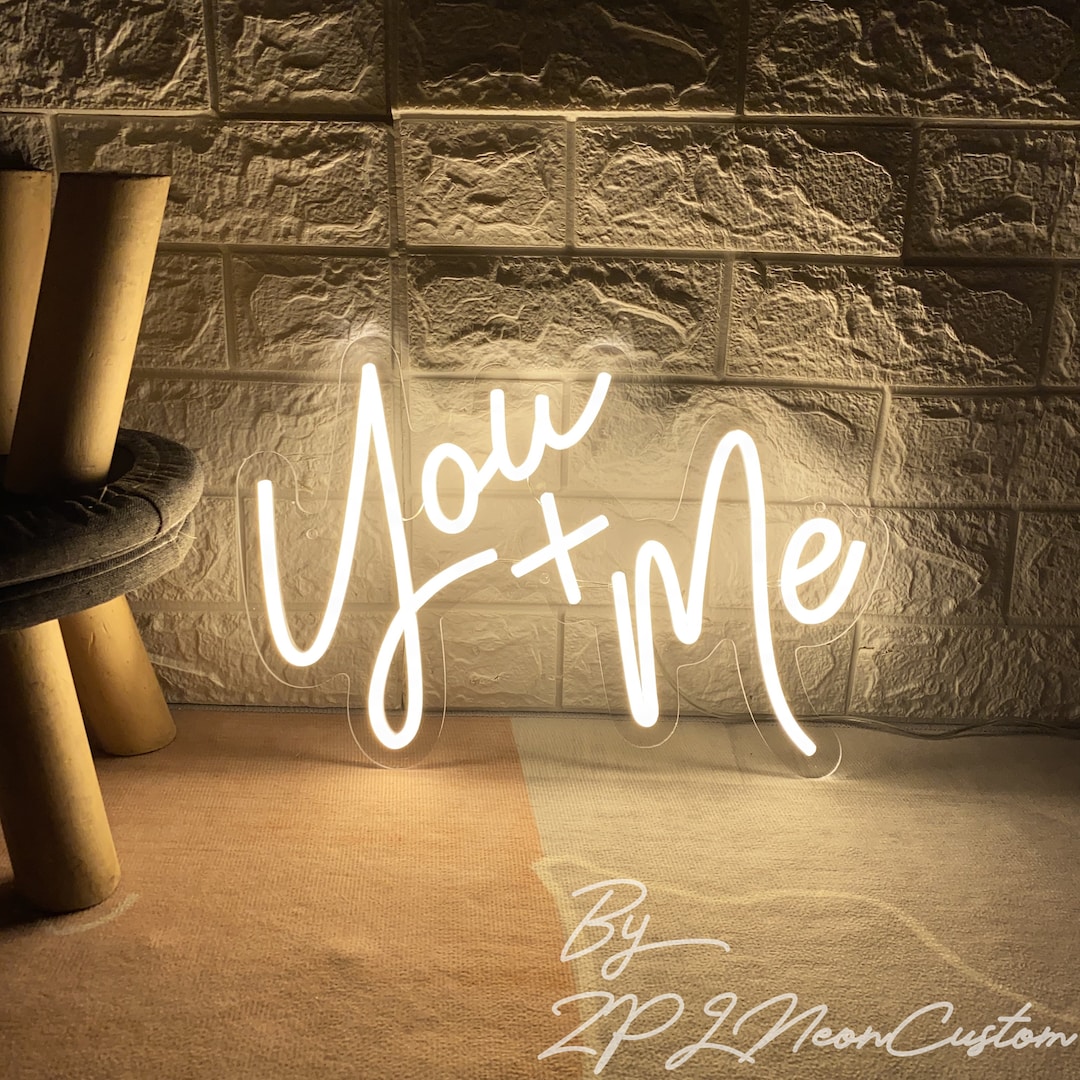 You + Me Neon Sign, Wedding Decor, Custom LED Light - Etsy