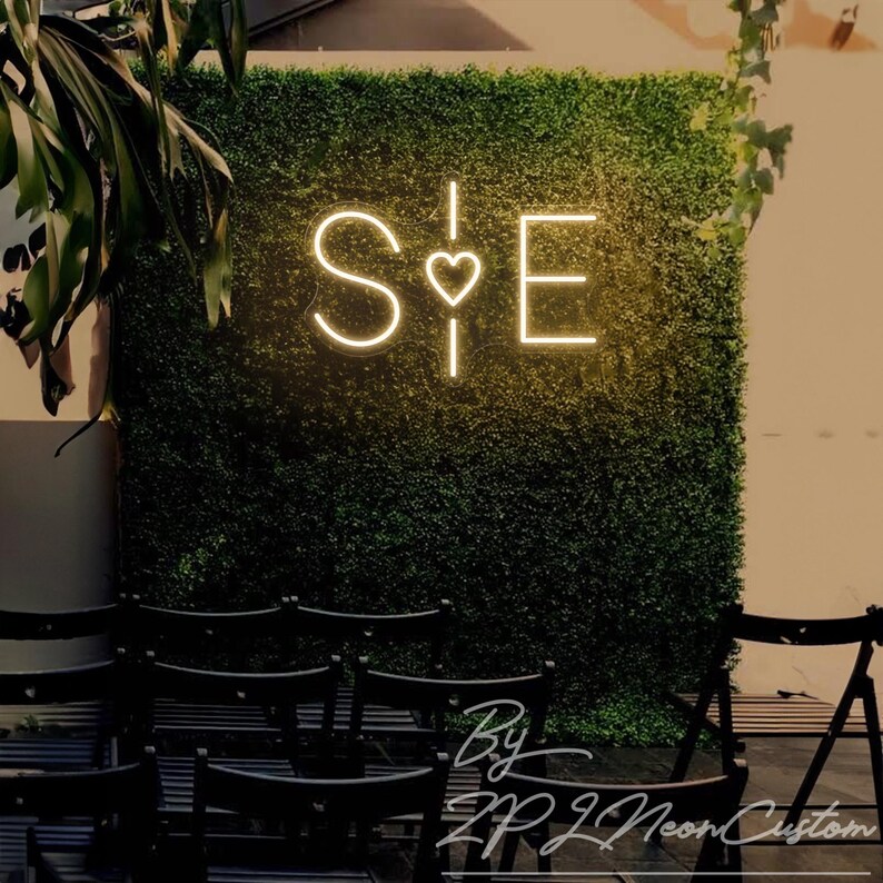 Custom Initials Neon Sign, Personalized Couple Name Led Light,wedding ...