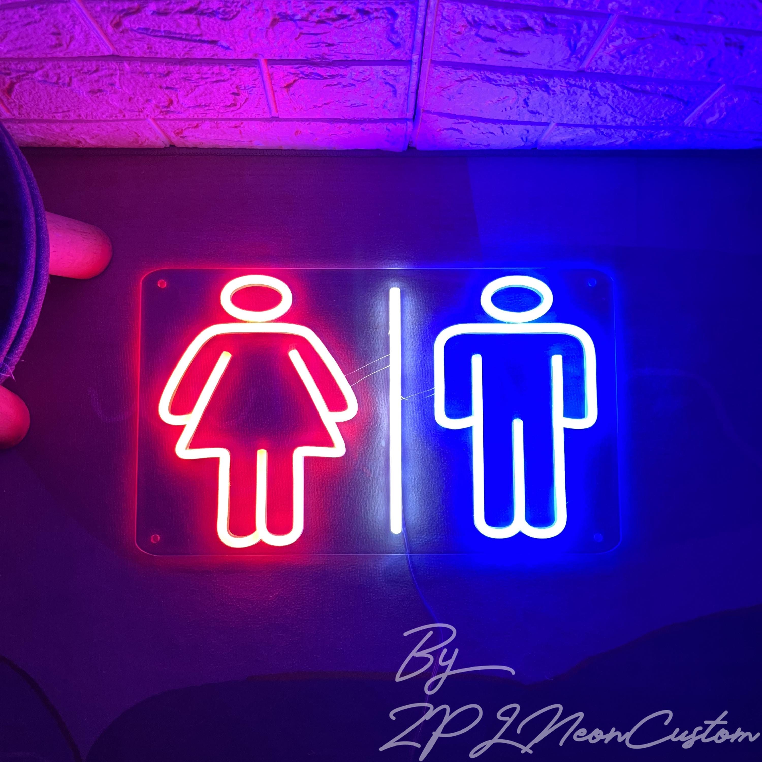 WC Neon Sign: Restroom LED Decor - Etsy