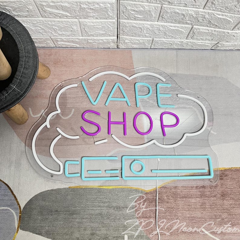 Vape Shop Neon Sign Custom Shop Open LED Light Smoke Store Decor - Etsy