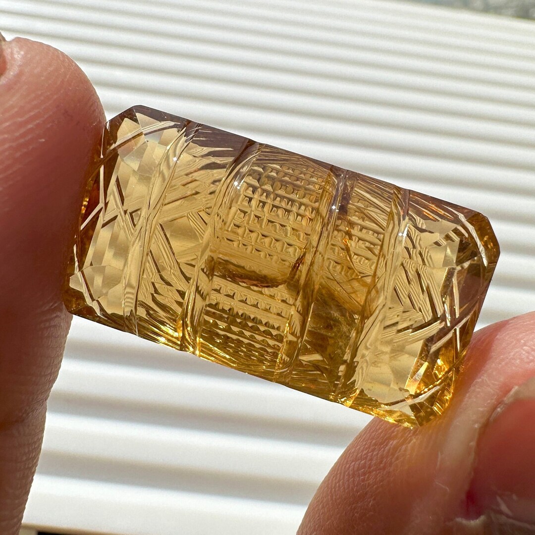 Natural Honey Quarts Gemstone Faceted & Carved, Gemstone Octagon Shape ...