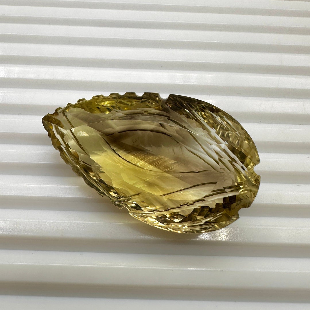 127 Cts Gorgeous Bio Lemon Quartz Carved Stone AAA Lemon Quartz Bio ...