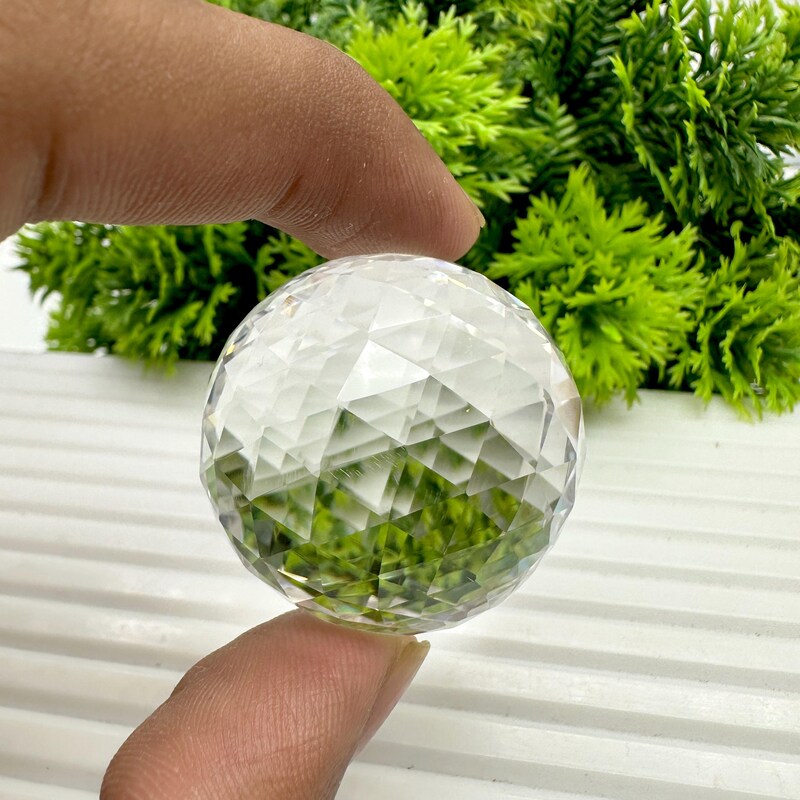 Faceted Crystal Ball - Etsy