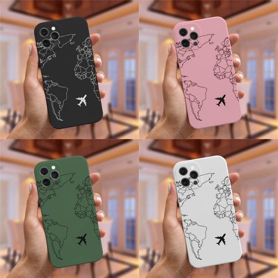 Luxury Plane World Map Phone Case Travel Print Cover Fit for | Etsy