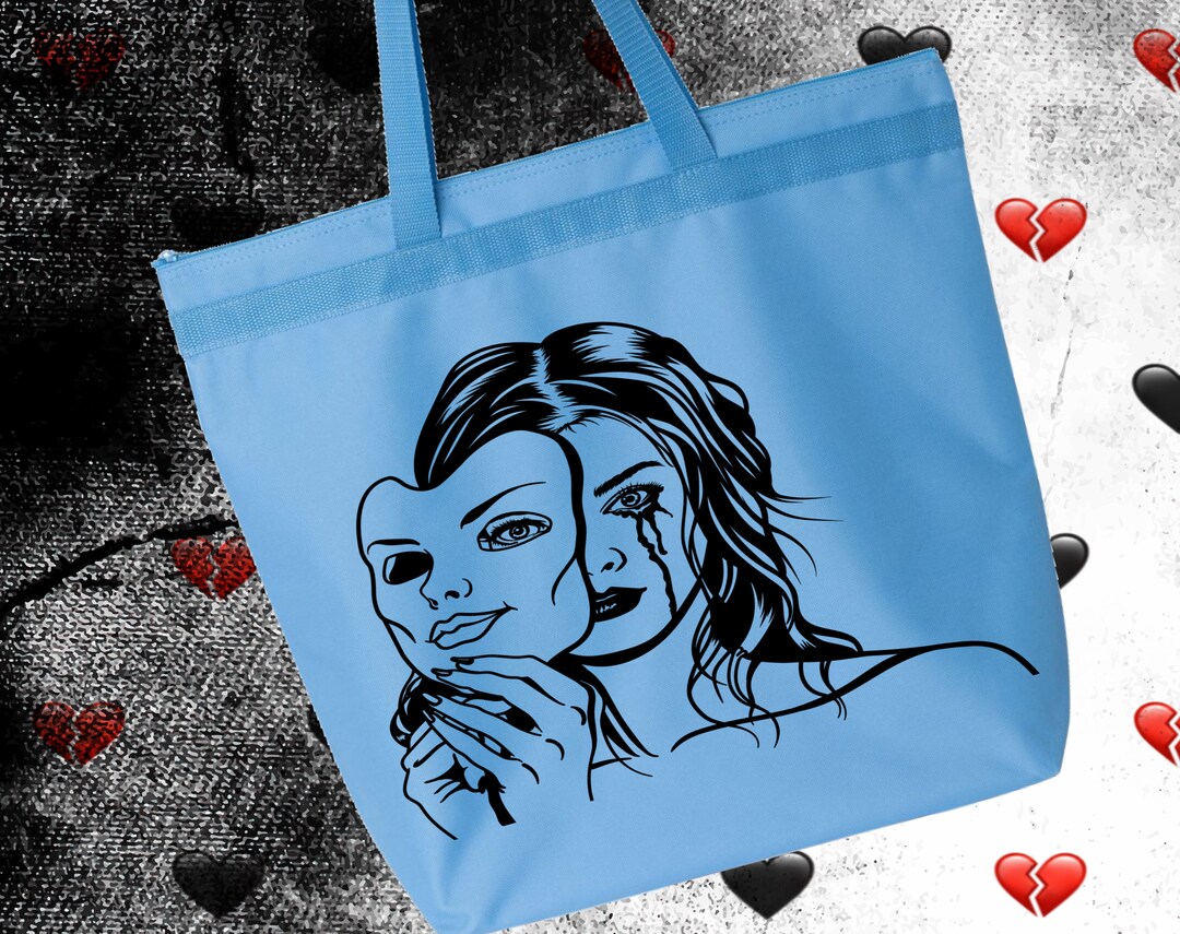 Hidden Self Secret Sadness Large Zippered Tote Bag - Etsy