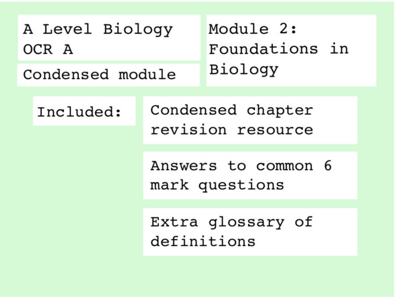 A Level Biology Module 2 Revision OCR A - Etsy