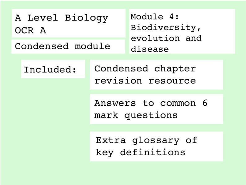 A Level Biology Module 4 Revision OCR A - Etsy
