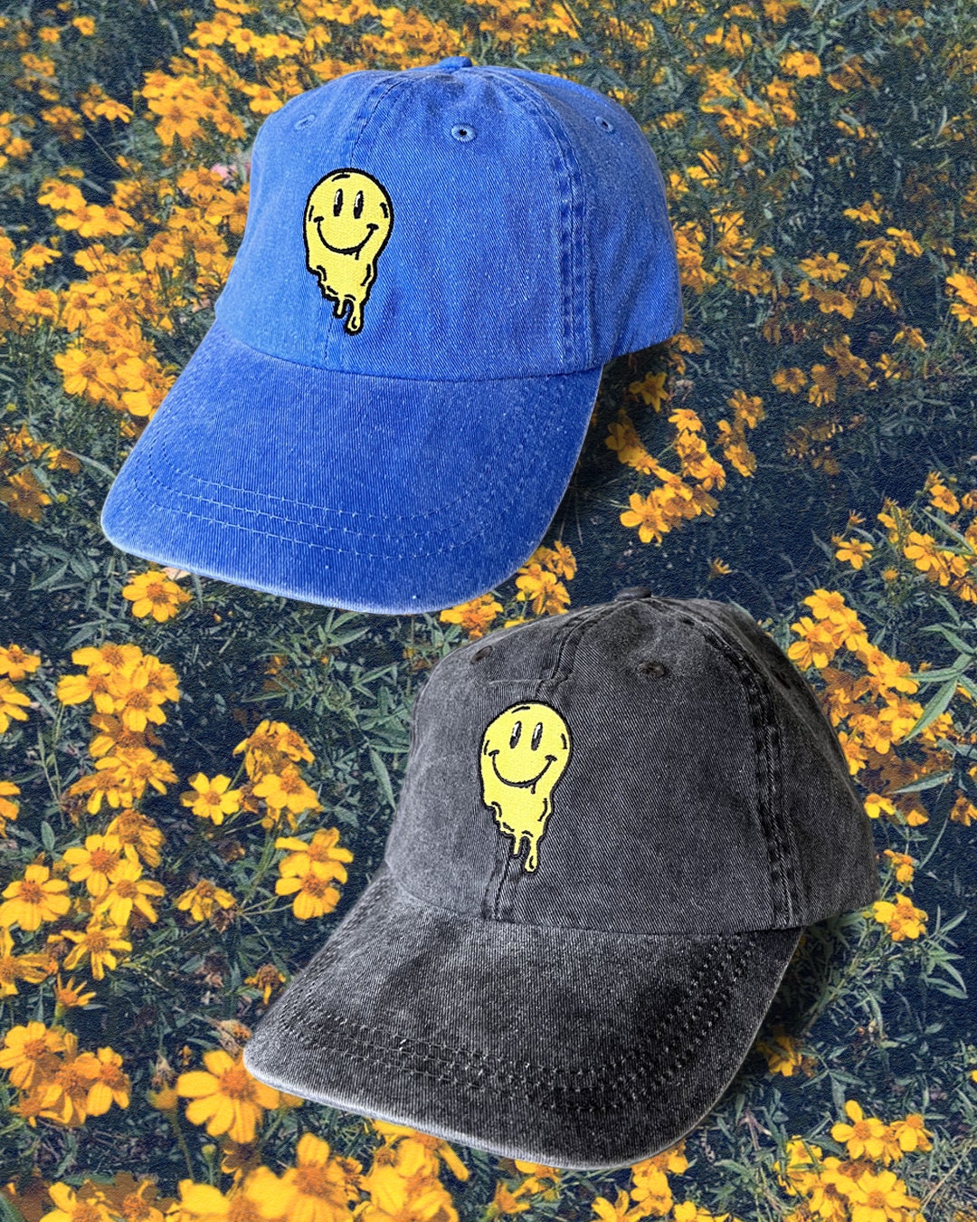 Smiley Face Embroidered Hat - Etsy