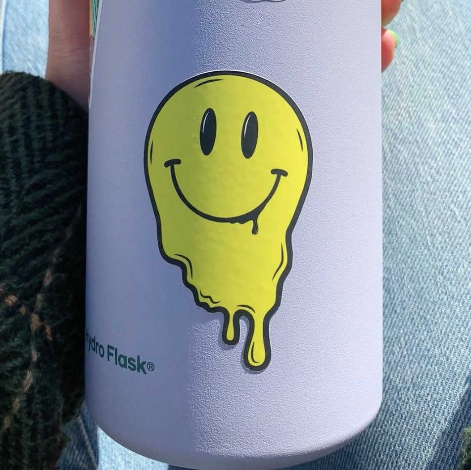 Smiley Face Sticker - Droopy Smiley Sticker - Drippy Smiley Sticker ...