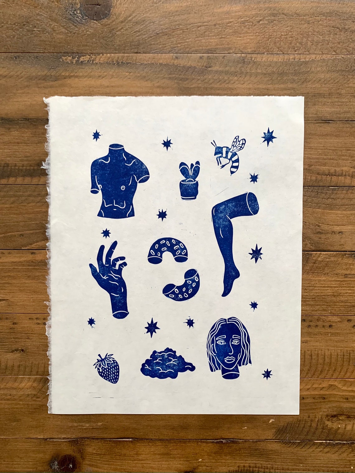 Limbs and Things Original Lino Print - Jellystudioco Linocut Print - Etsy