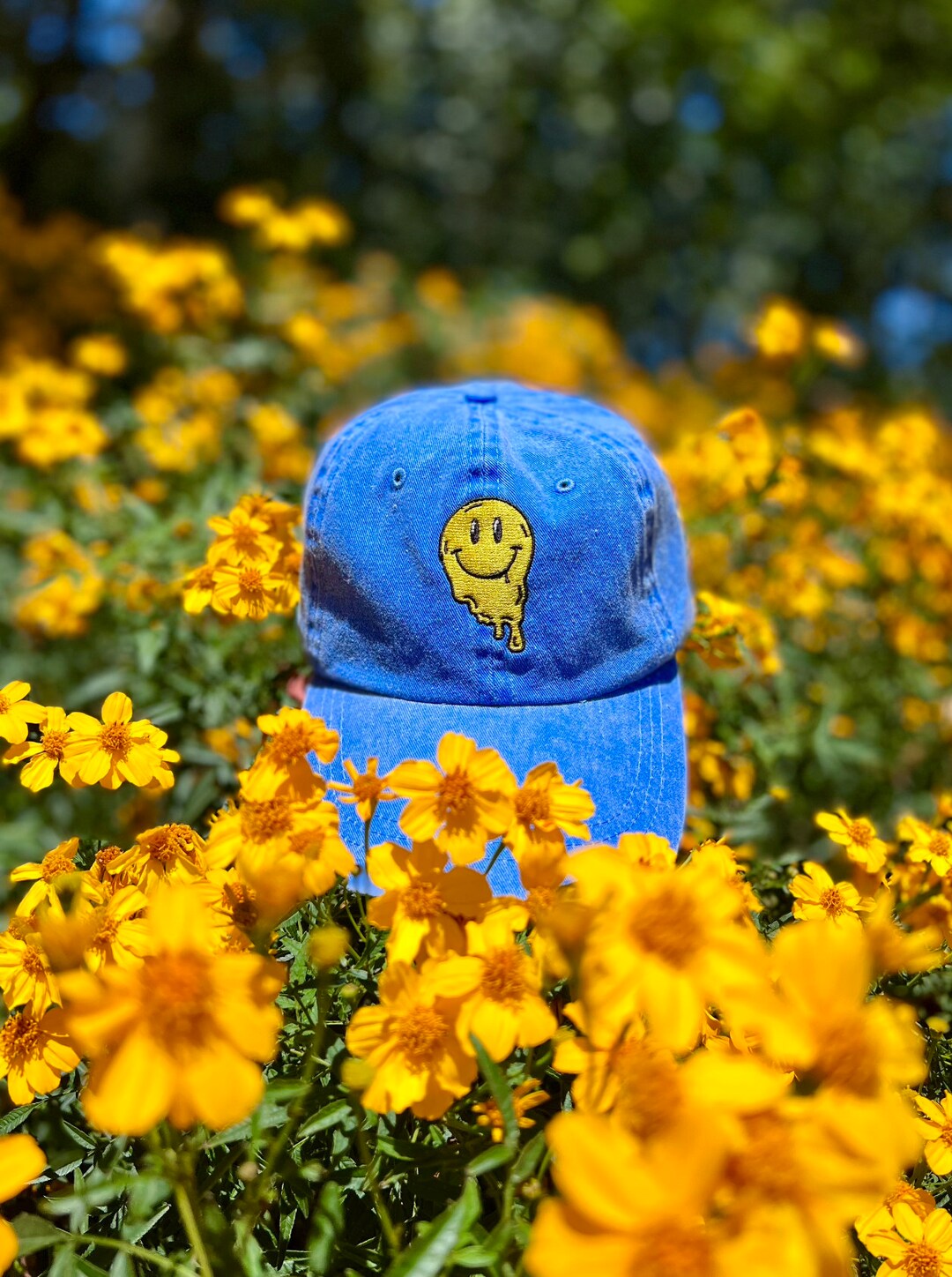 Smiley Face Embroidered Hat - Etsy
