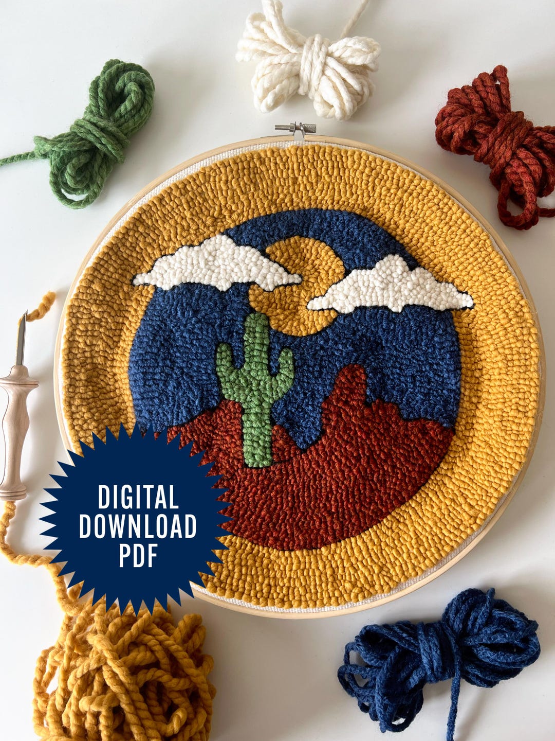 Desert Saguaro Cactus Punch Needle Template (digital Download) - Etsy